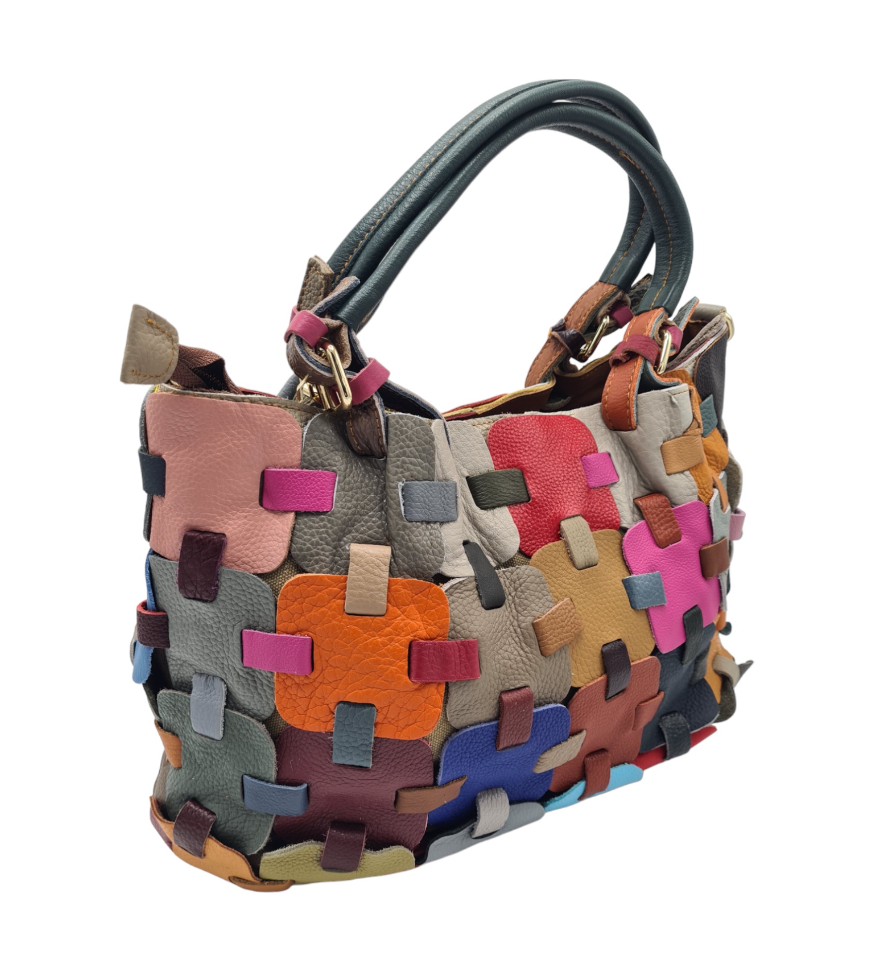 Geantă Damă Jasmine 3361, Piele Naturală, Multicolor - EVoStyle