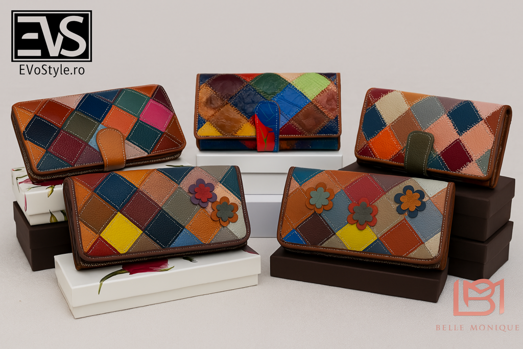 Portofele damă multicolore din piele naturală – un strop de culoare în ...